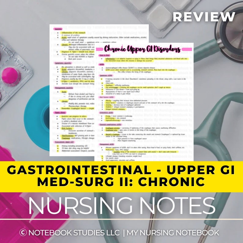 Gastrointestinal Upper GI Disorders Nursing Notes Study - Etsy Gastrointestinal Upper GI Disorders Nursing Notes Study - Etsy