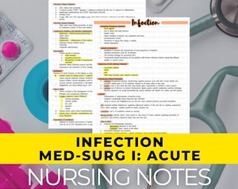Infection Nursing Notes Nursing Study Guide Immunology - Etsy