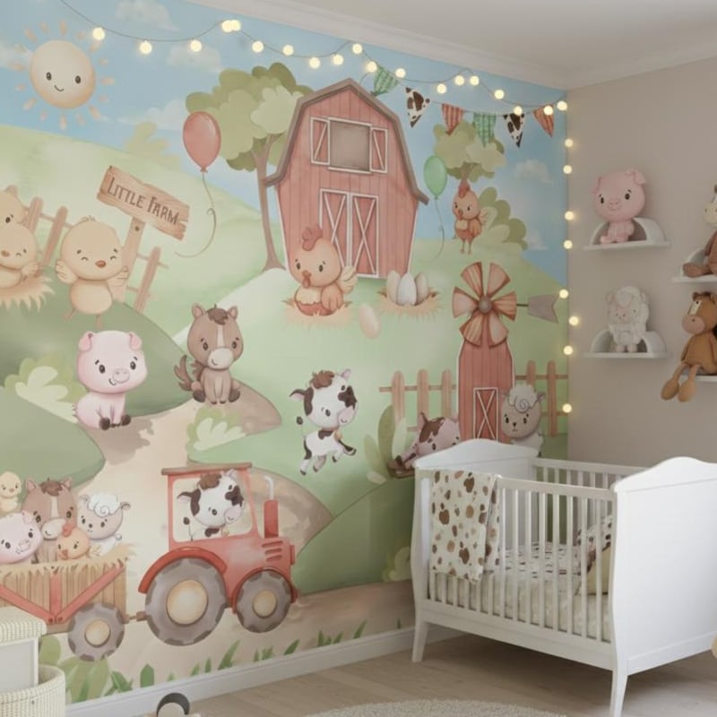 Wallpaper Farm Mural - Etsy