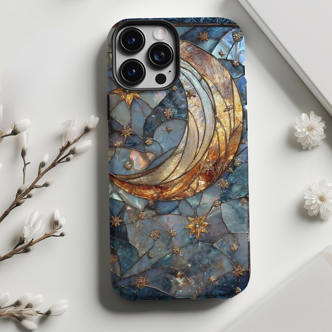 Moon and Stars Custom Phone Personalized Magsafe iPhone 17 16 15 14 13 ...