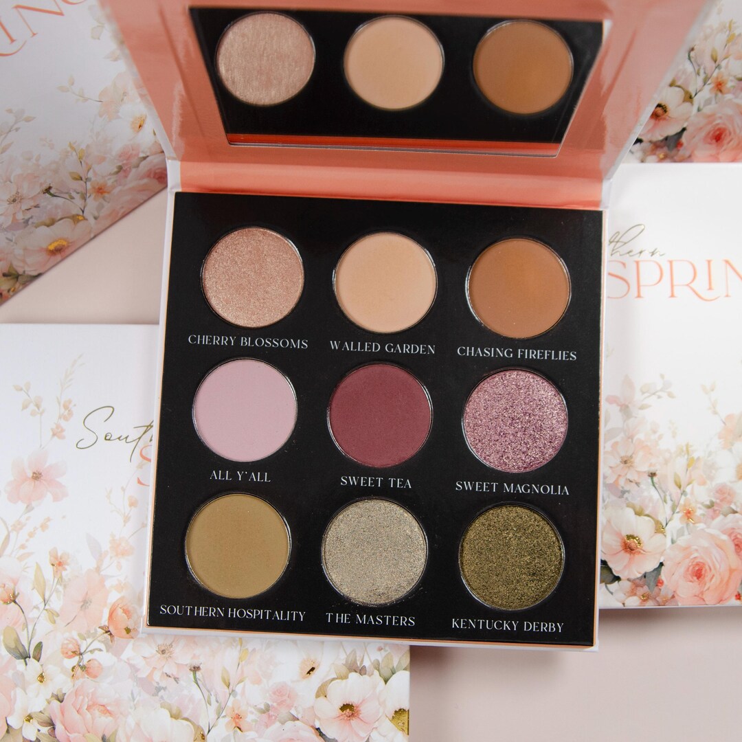 Southern Spring 9 Pan Eye Shadow Palette, Greens, Pinks, and Yellows - Etsy