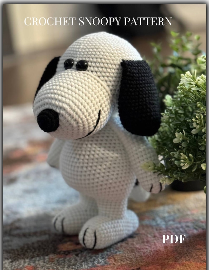 Digital Crochet Pattern: Snoopy - Intermediate Level | Instant Download ...