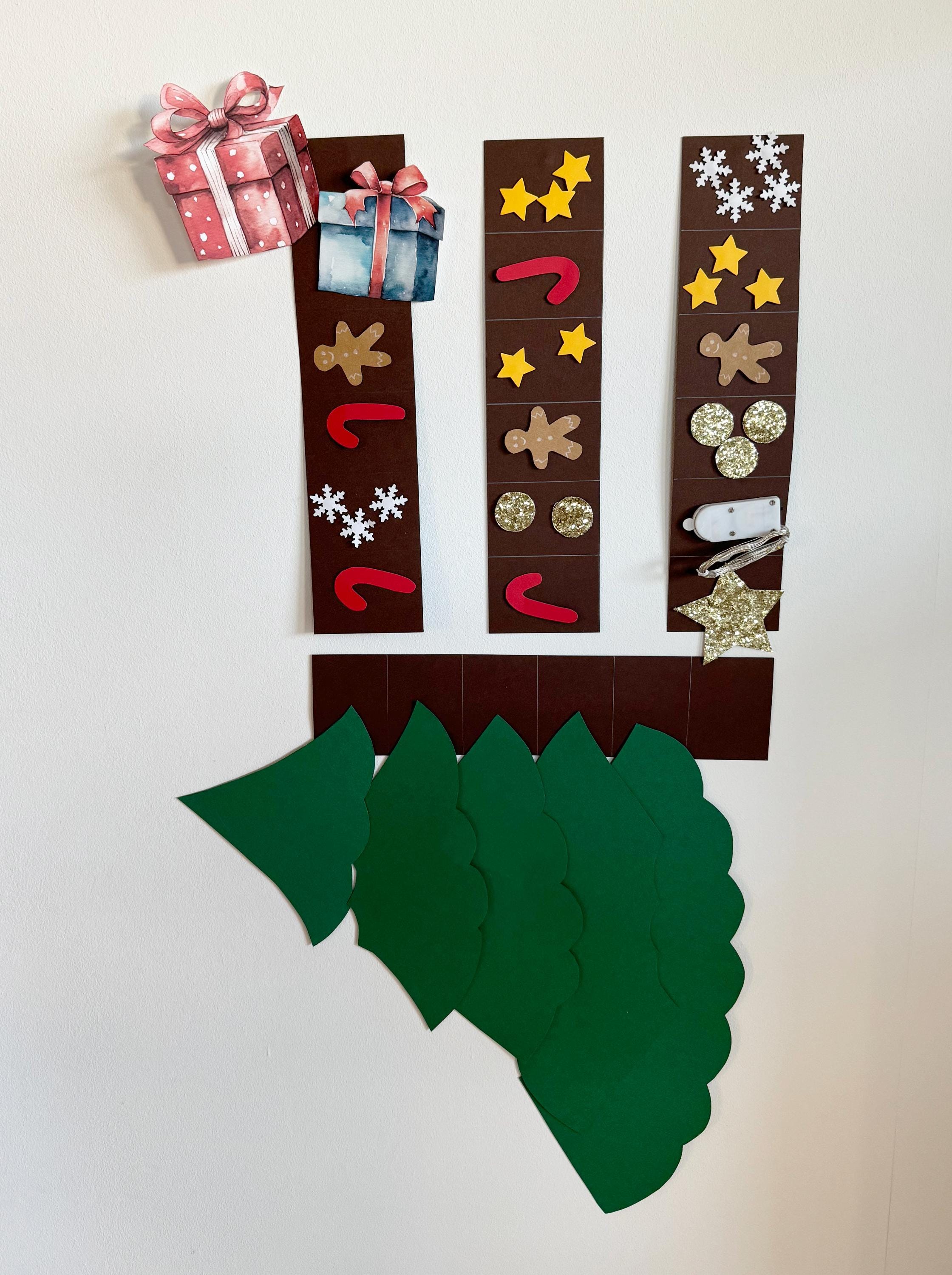 Craft Template Cutting Template Christmas Tree Countdown for Children ...