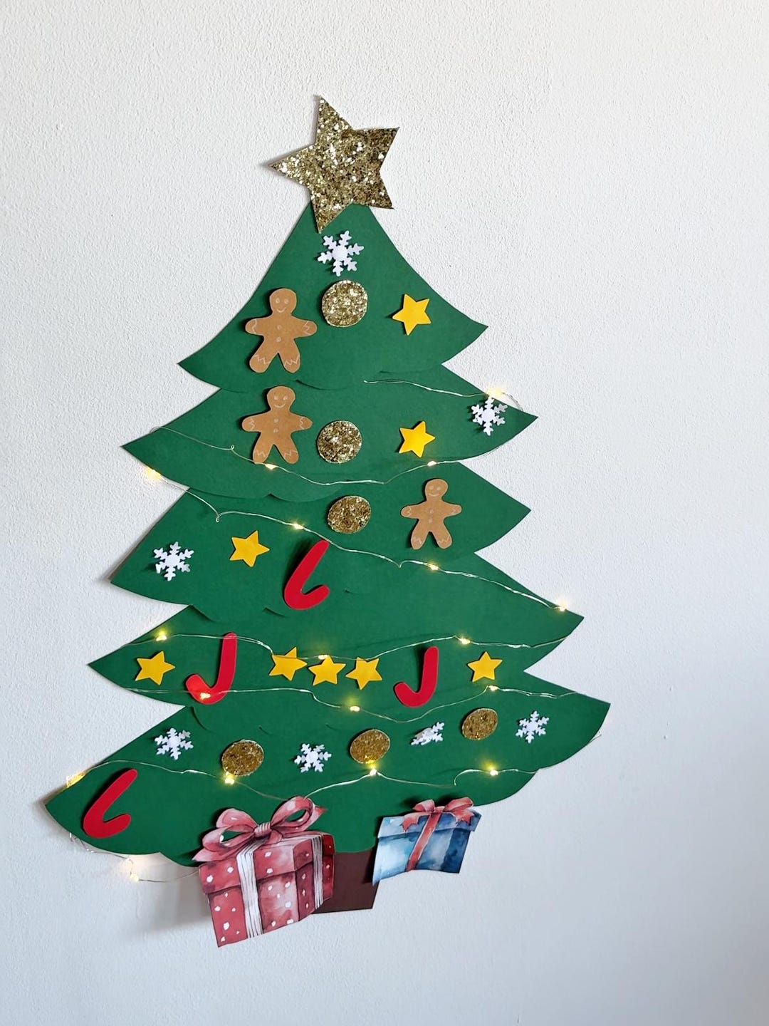 Craft Template Cutting Template Christmas Tree Countdown for Children ...