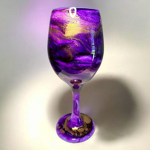Alcohol Ink Wine Glasses - Etsy