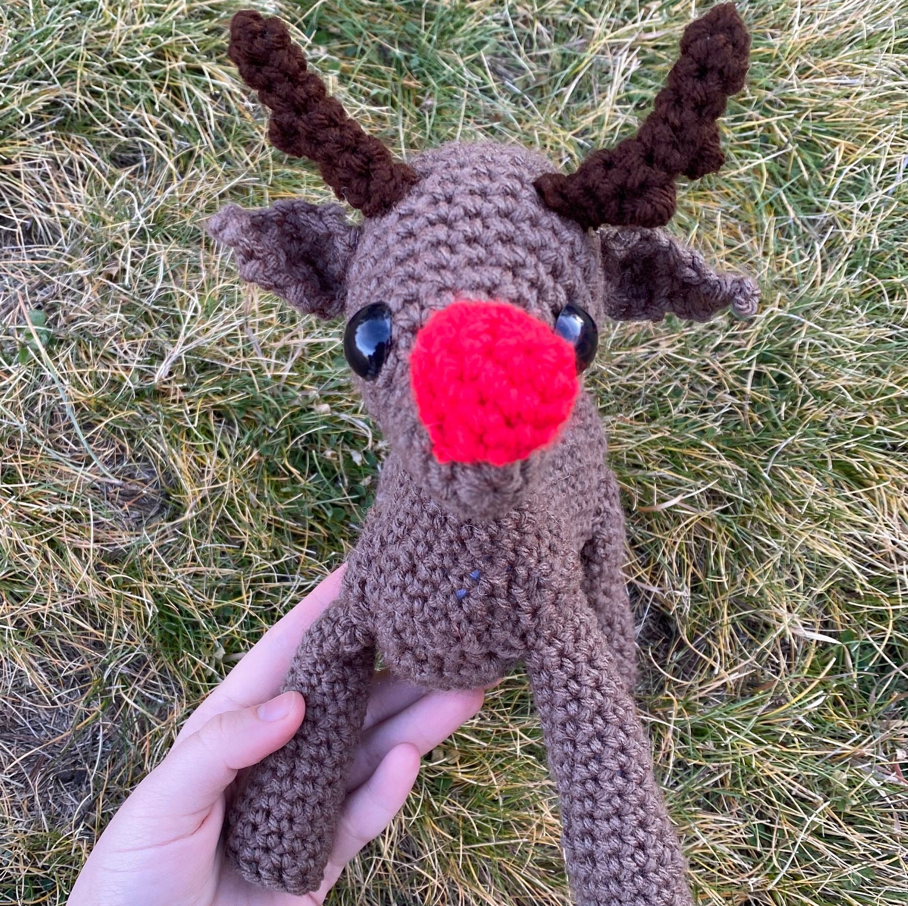 Crochet Reindeer Plush Toy | Handmade Acrylic Yarn Christmas Decor - Etsy