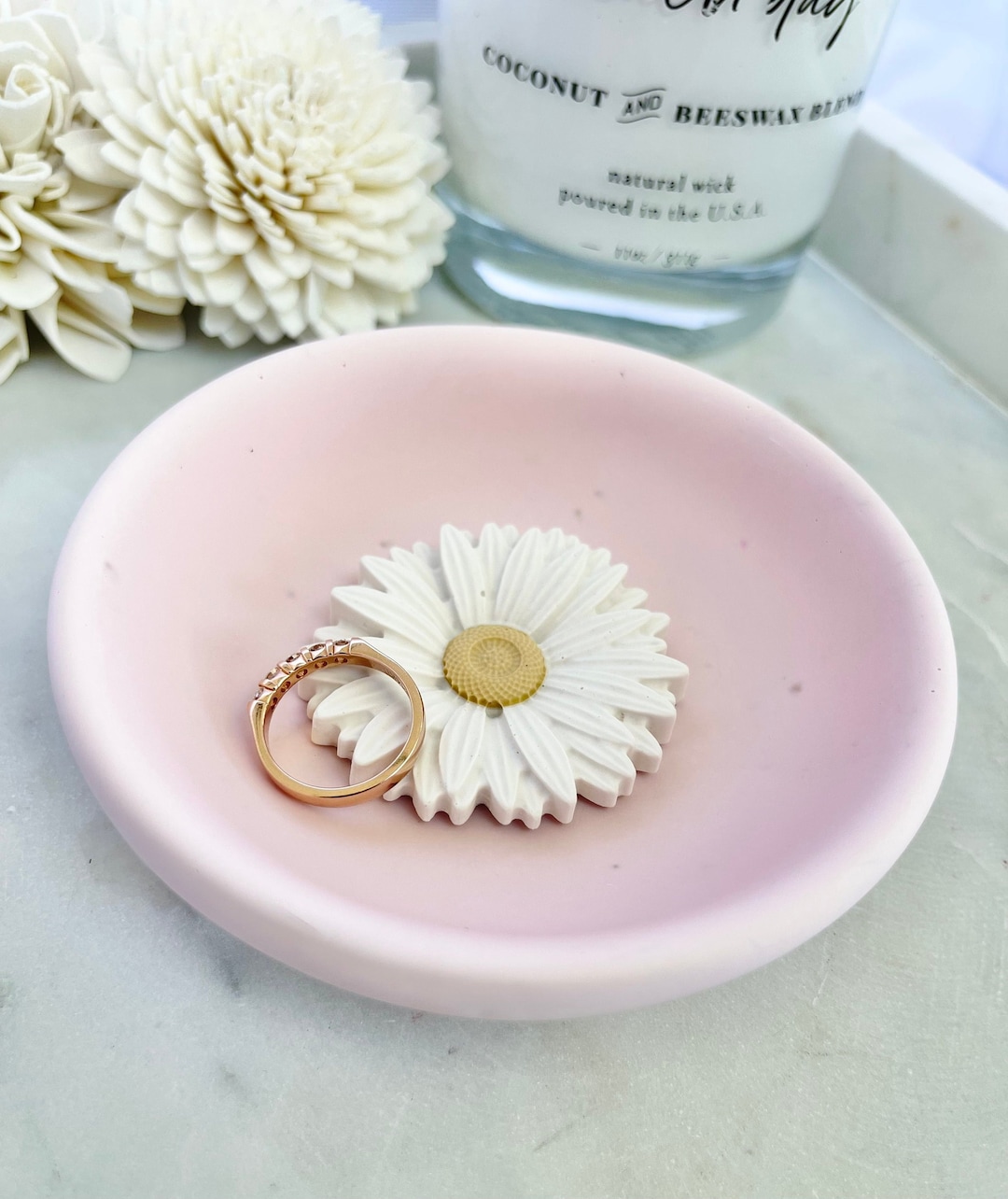Flower Ring Dish, Oval Tray, Small Ring Dish, Jewelry Dish, Jewelry ...