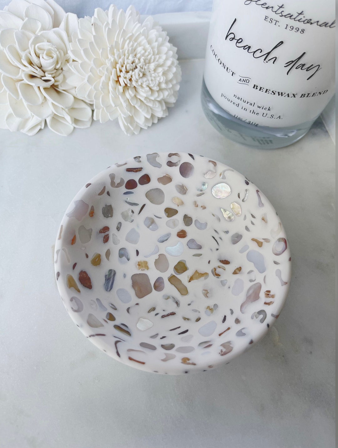 Seashell Terrazzo Ring Dish, Seashell Ring Dish, Terrazzo Ring Dish ...