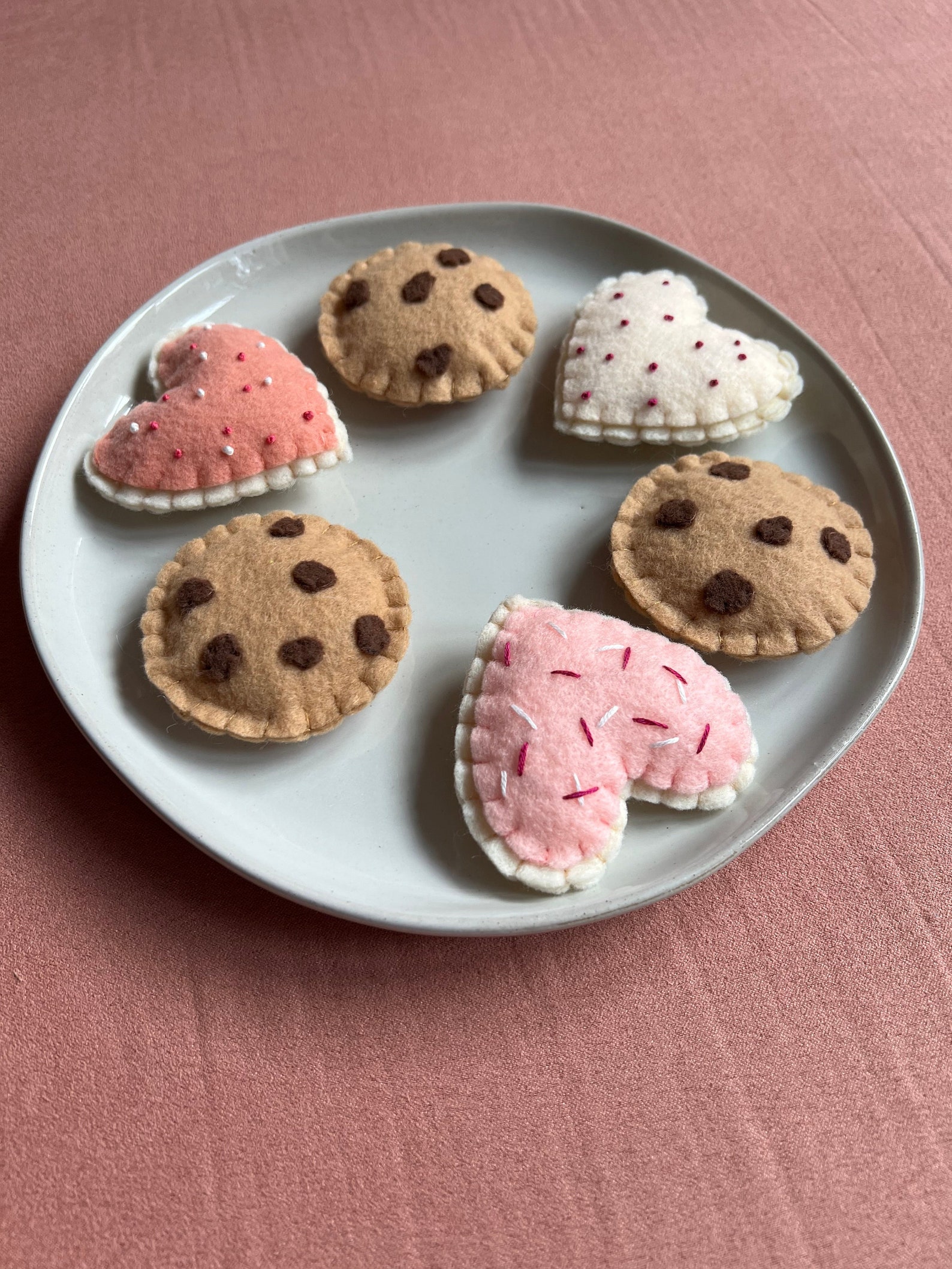Valentines Kids Felt Play Food Montessori Cookie Set baking - Etsy
