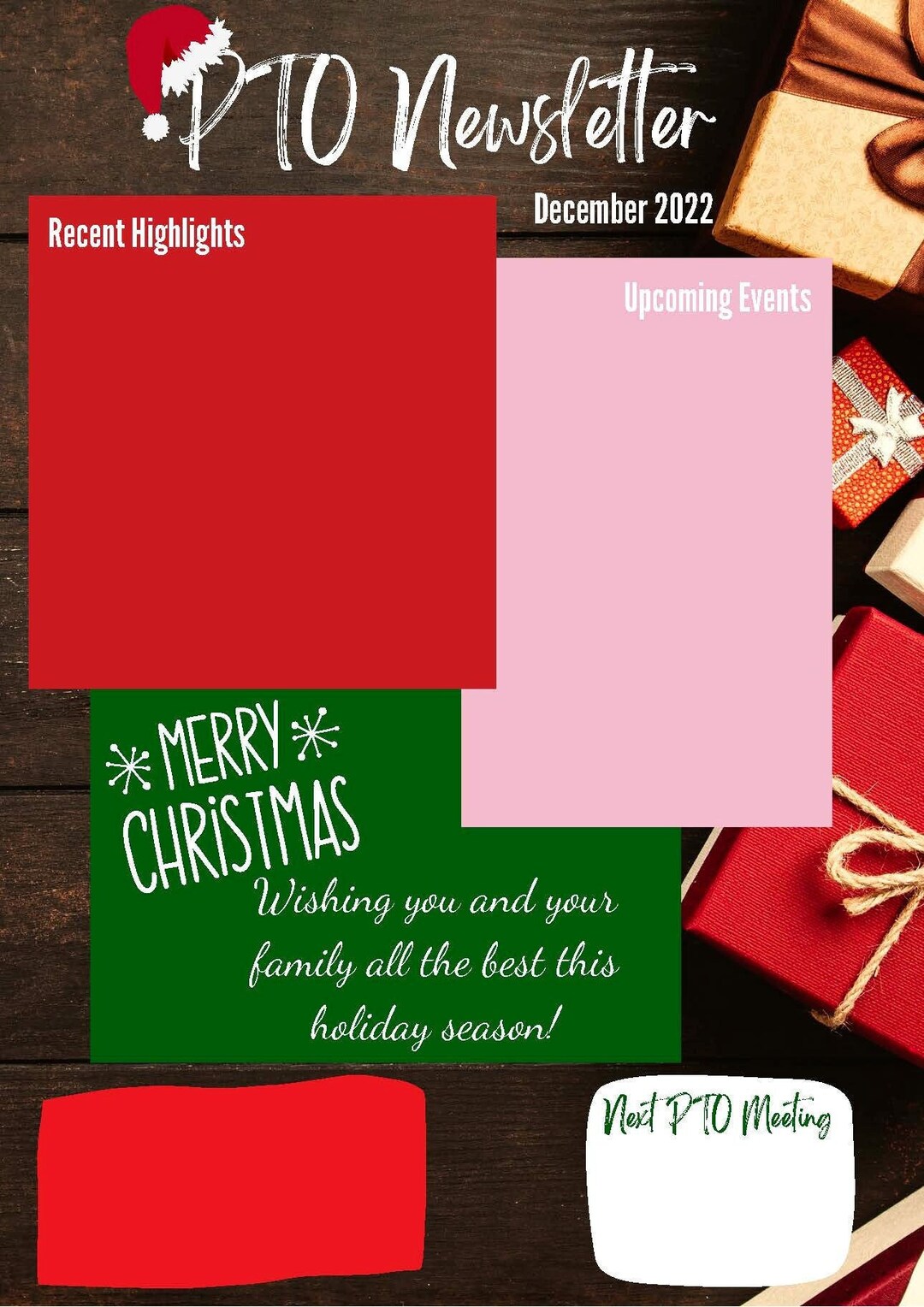 Holiday Pto/classroom Newsletter Template - Etsy