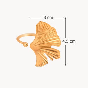 Big Ginkgo Ring, Bohemian Boho Ring, Ginkgo Leaf Ring, Ginkgo Biloba Ring, Botanical Rings, Big ...