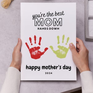 Mothers Day Hand Print Craft | Hands Down Best Mom Ever Printable DIY ...