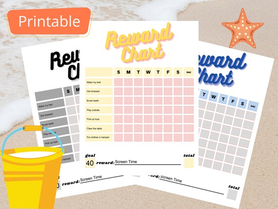 Reward Chart Printable Summer Rules for Kids Kids Summer - Etsy