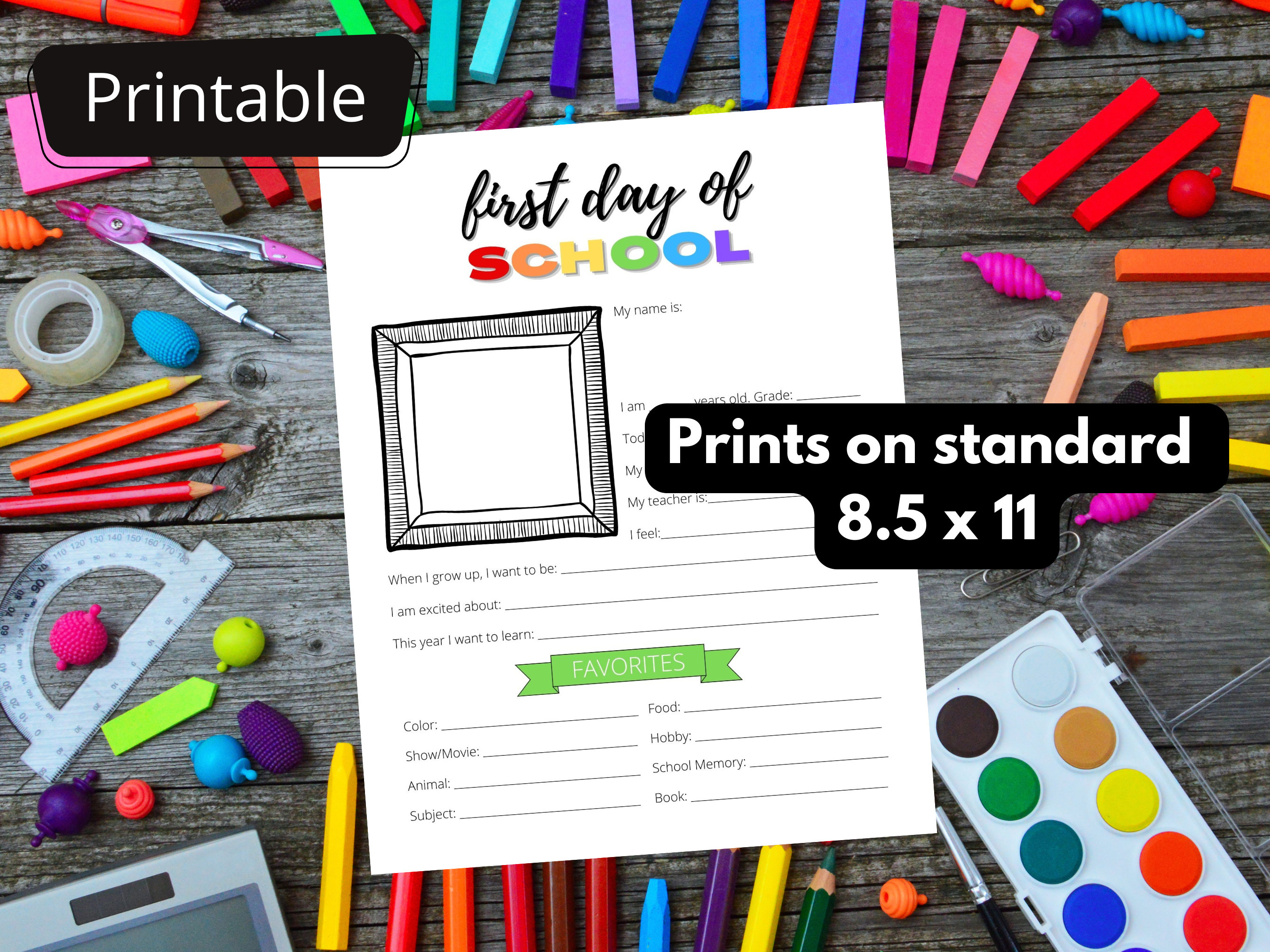 First and Last Day of School Printable, Back to School, School ...