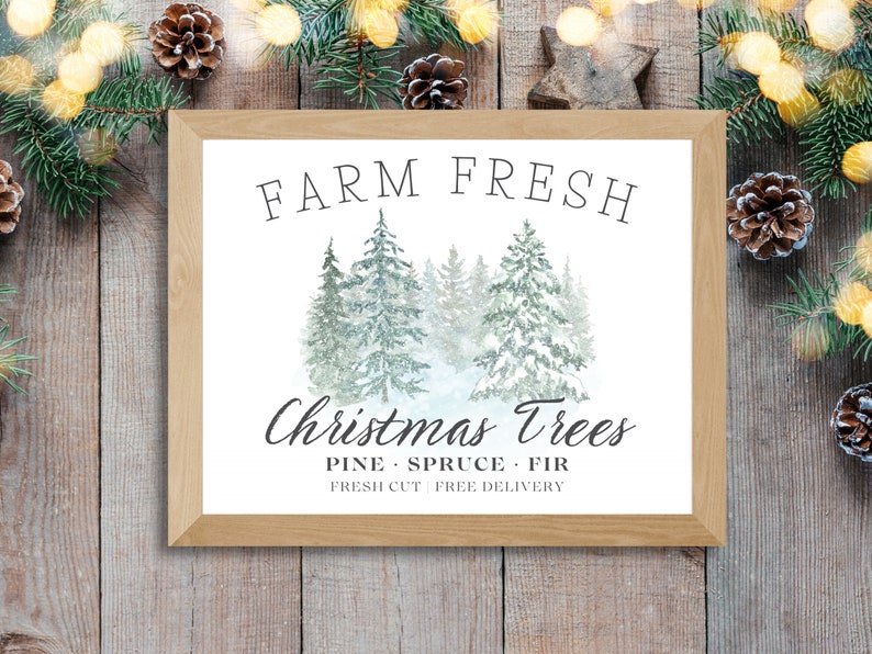 Farm Fresh Christmas Trees, Holiday Prints, Christmas Decoration ...