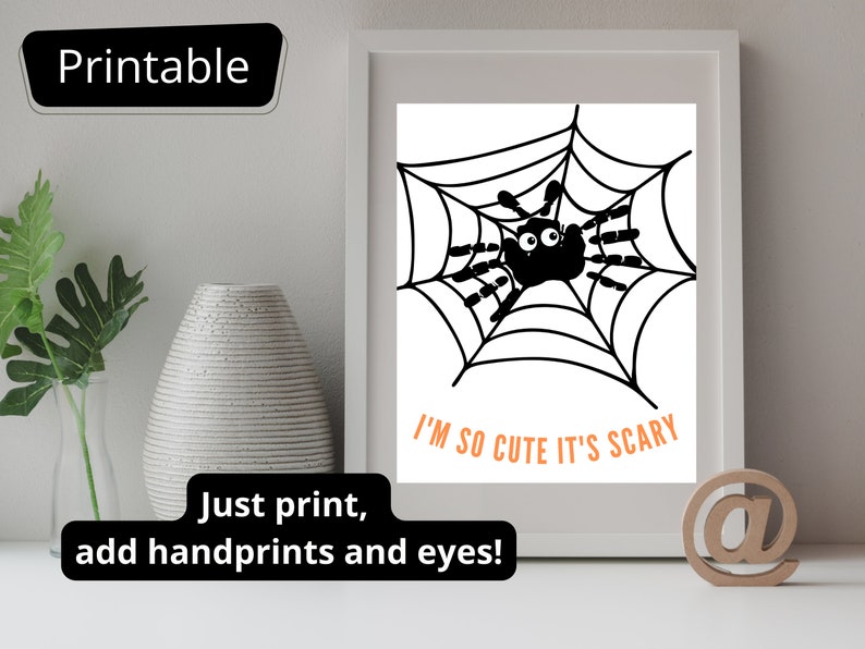 Halloween Hand Print Craft I'm so Cute It's Scary - Etsy