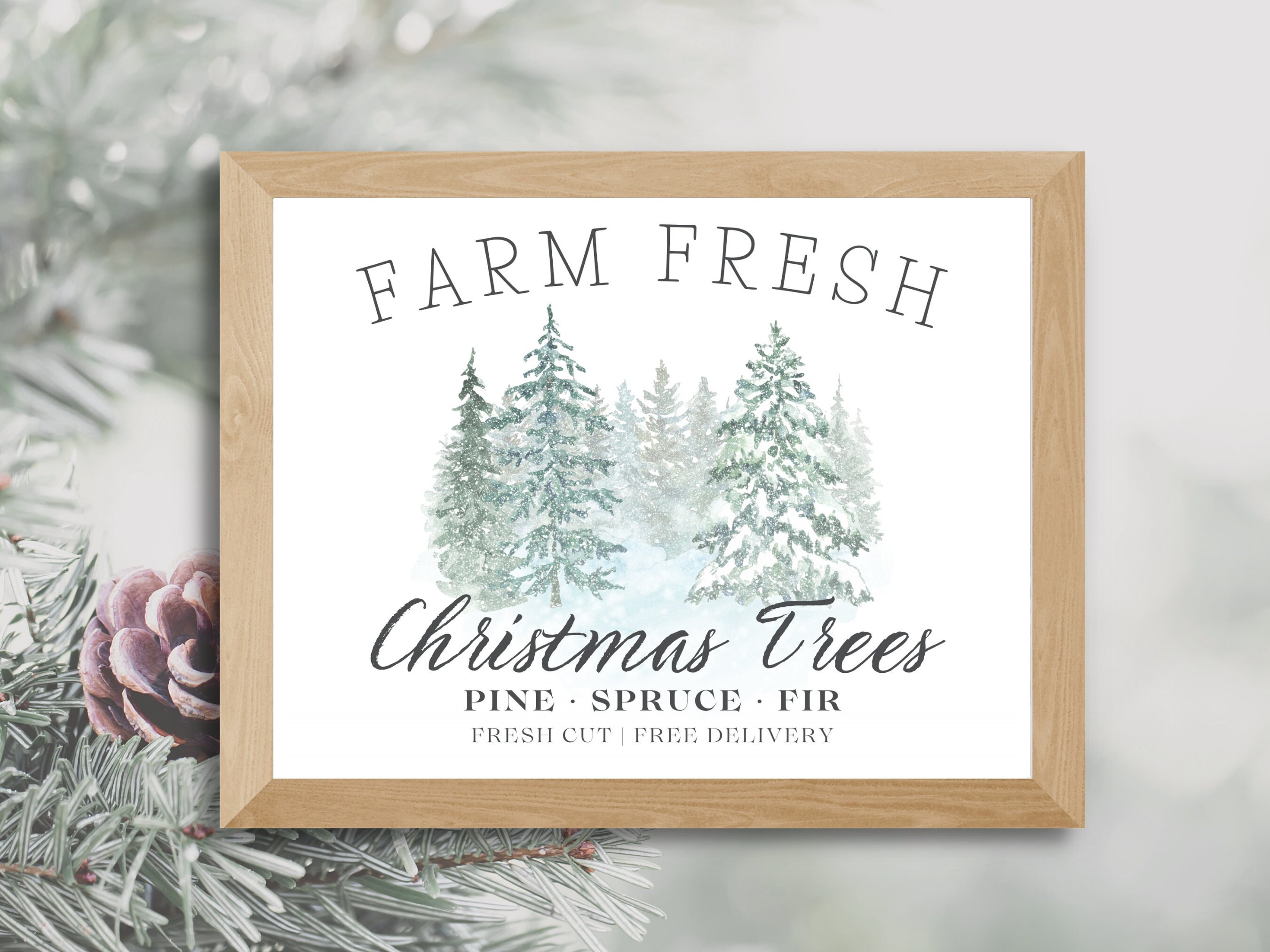Farm Fresh Christmas Trees, Holiday Prints, Christmas Decoration ...