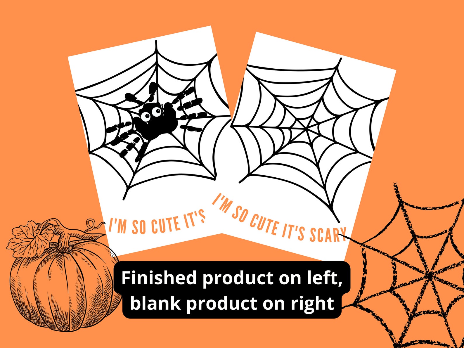 Halloween Hand Print Craft I'm so Cute It's Scary - Etsy