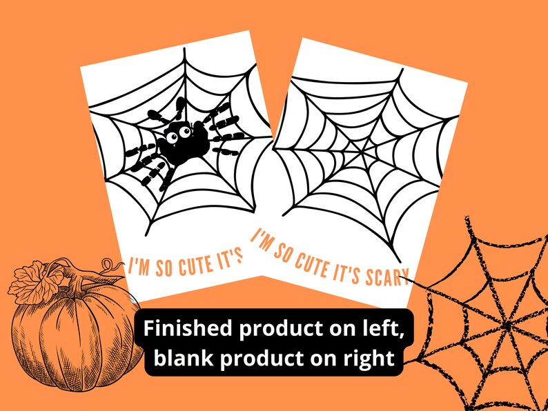 Halloween Hand Print Craft I'm so Cute It's Scary - Etsy