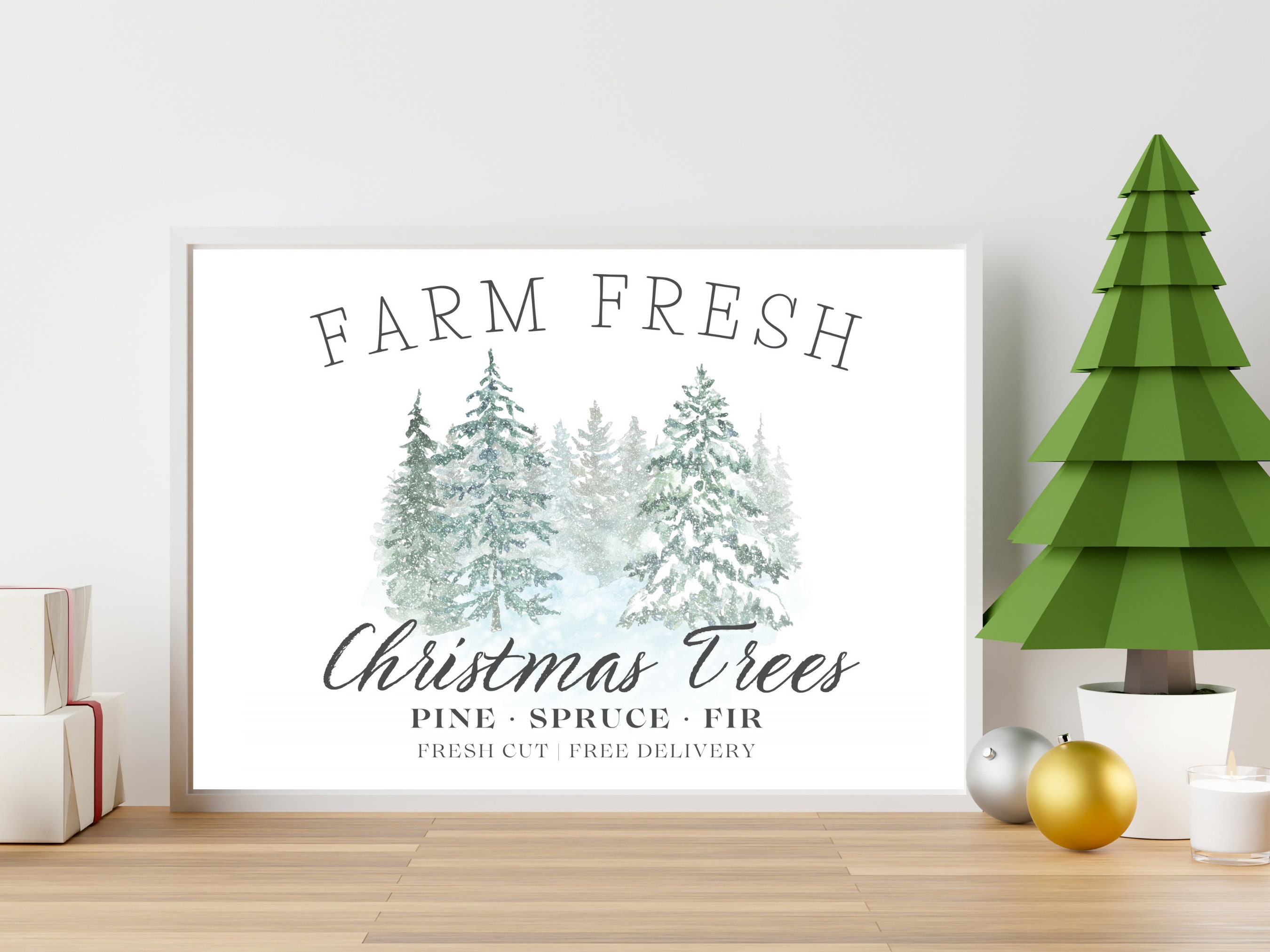 Farm Fresh Christmas Trees, Holiday Prints, Christmas Decoration ...