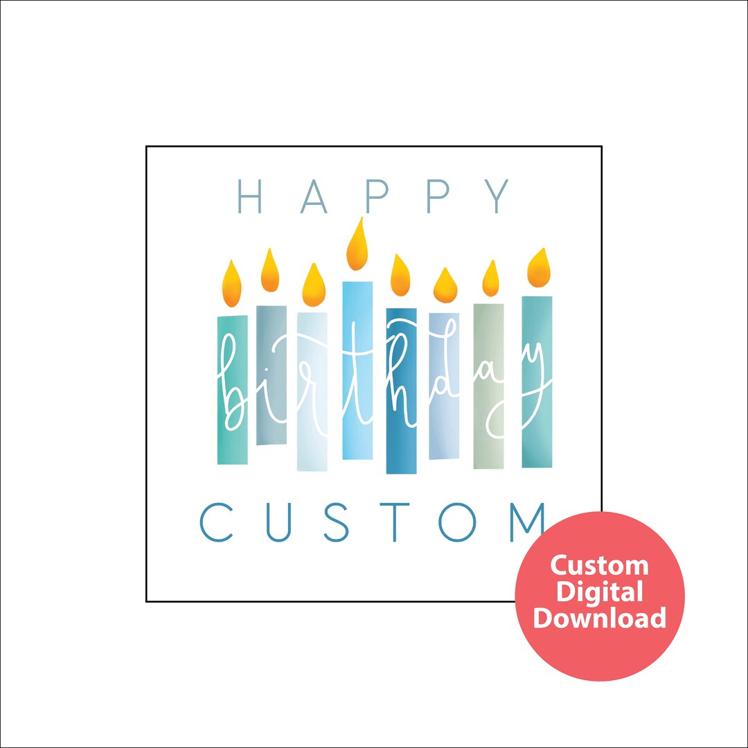 Personalized Birthday Wish Blue Digital Download Print at Home - Etsy