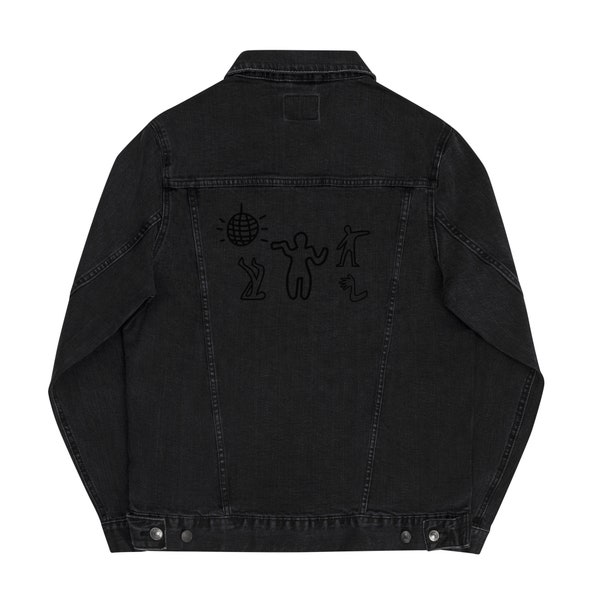 Black Denim Jacket - Etsy