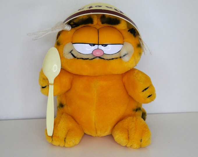 Garfield With Pasta Bowl - Vintage 80's Toy by Dakin - 9'inch Action ...