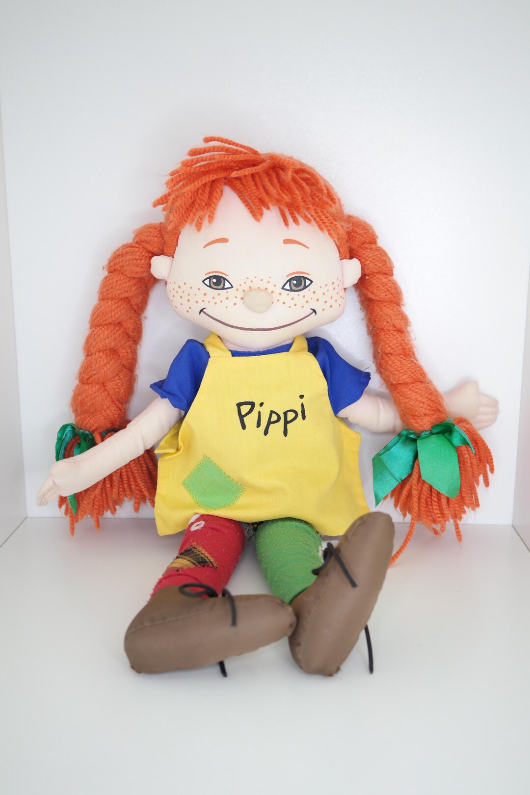 Vintage Pippi Doll - Original Plush Doll by Softtoys - Rare Cloth Doll ...