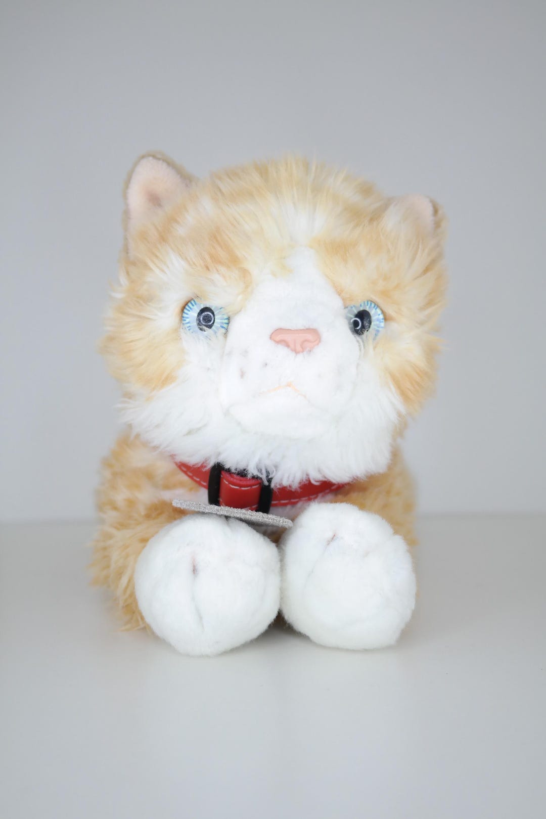 Ginger Fluffy Cat - Authentic by Keel Toys - Stuffed Kitten With Blue ...