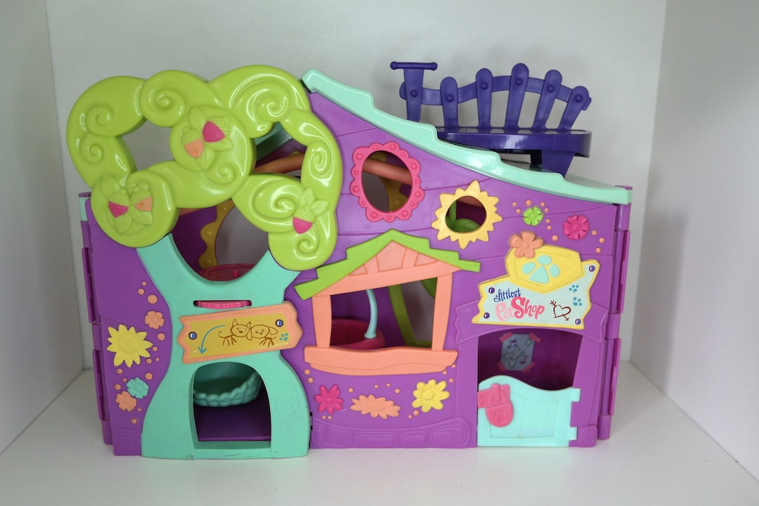 Littlest Pet Shop Play Set LPS House Playset Purple Tree House - Etsy
