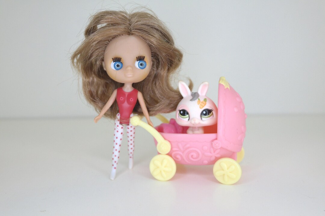 LPS Set: #1855 Rabbit, Blythe Doll & Pink Stroller - Etsy
