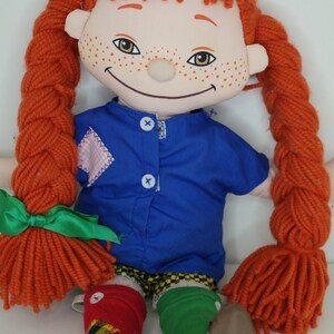 Vintage Pippi Doll Original Plush Doll by Soft Toys Rare Cloth Doll ...