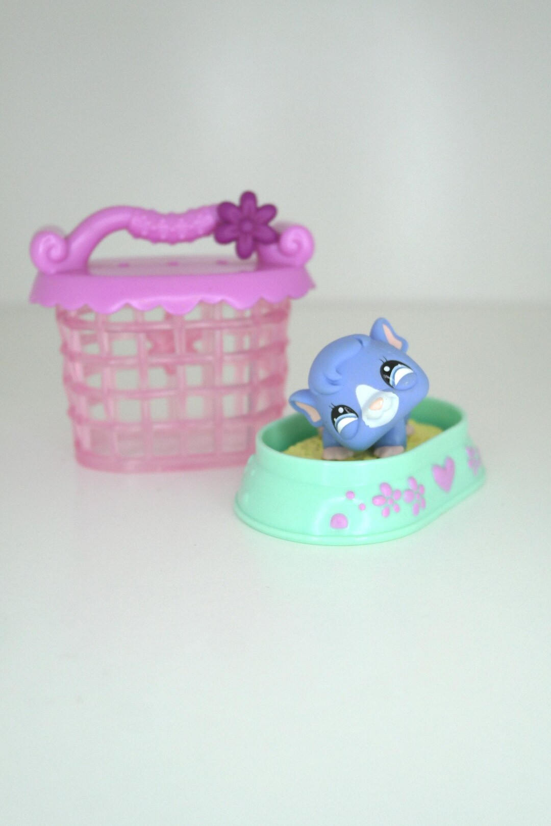 Littlest Pet Shop Guinea Pig: Rare Blue LPS Variant #1368 With Carrier ...