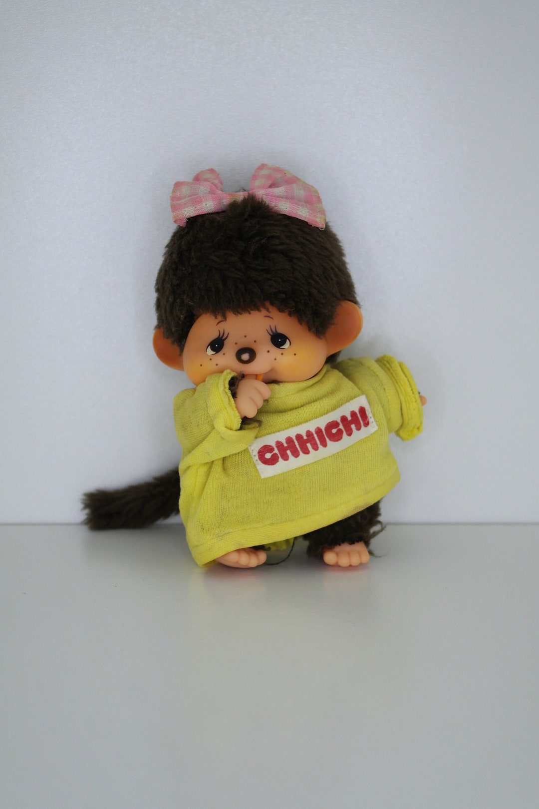 Vintage Monchhichi Sekiguchi Japan Monkey Baby Girl Plush Doll Toy With ...