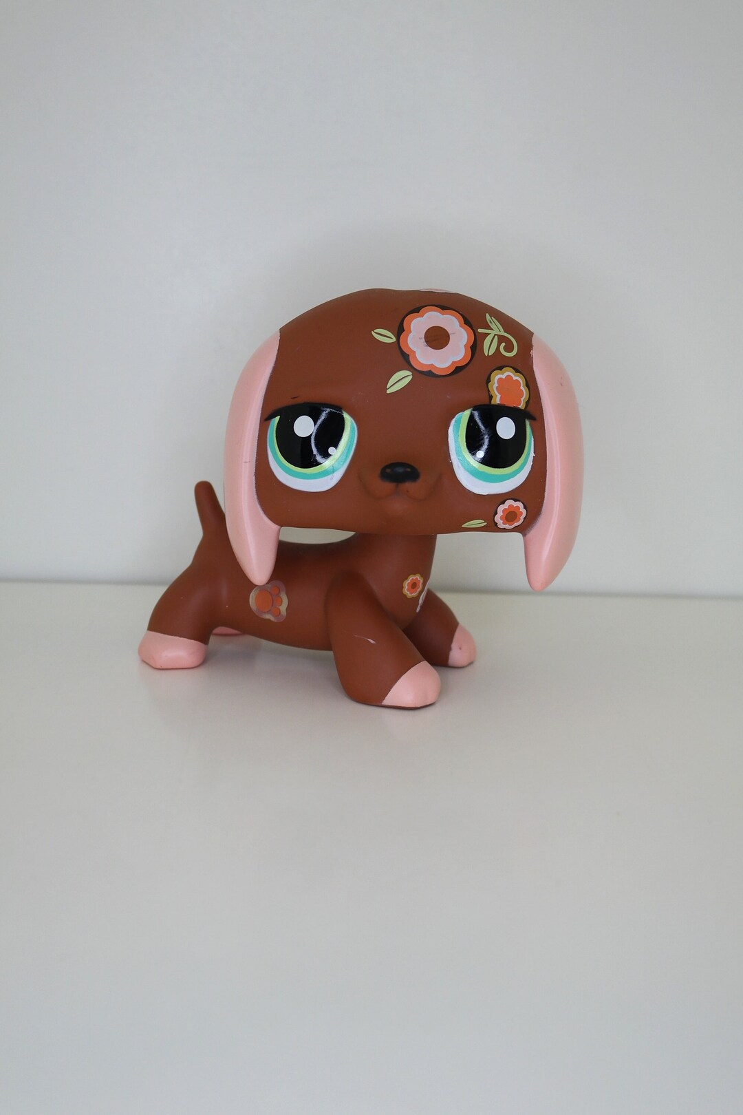 Jumbo Collectible LPS Rare Dark Brown Dachshund Dog Genuine Hasbro Deco ...