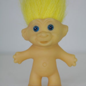 Yellow Korean Troll - Vintage Troll Toy Figure -yellow Hair Blue Eyes ...