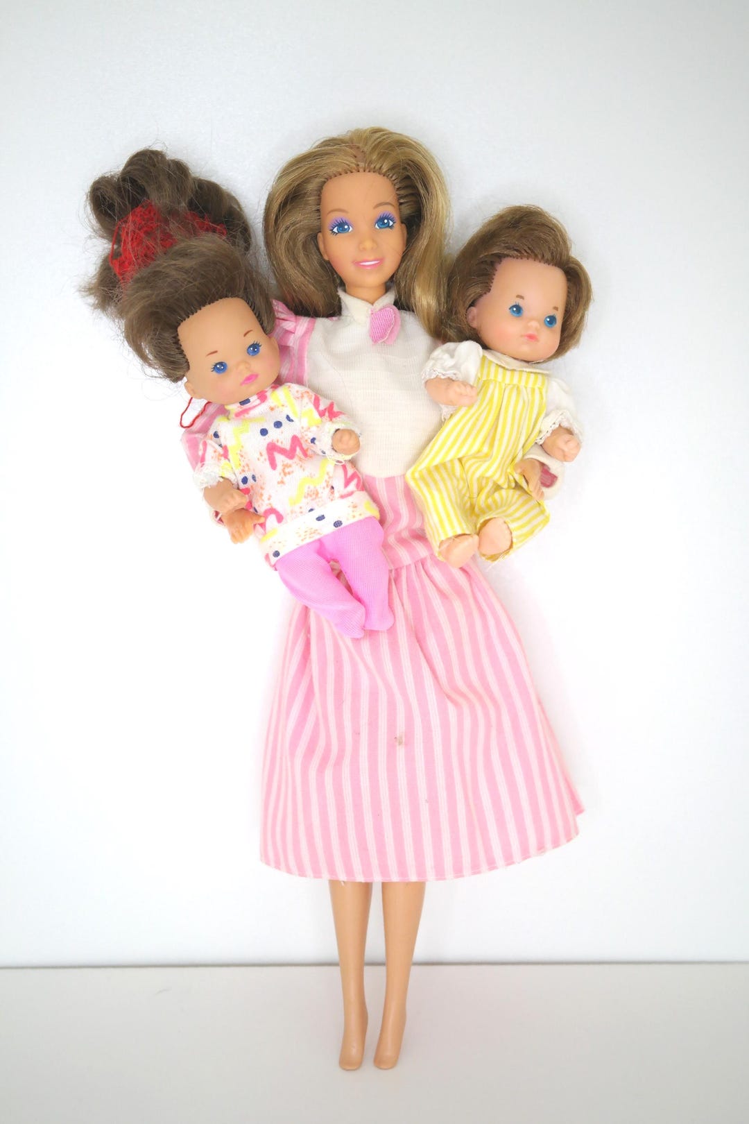 Vintage Mattel Dolls - Heart Family Mom and Two Babies - 80's ...