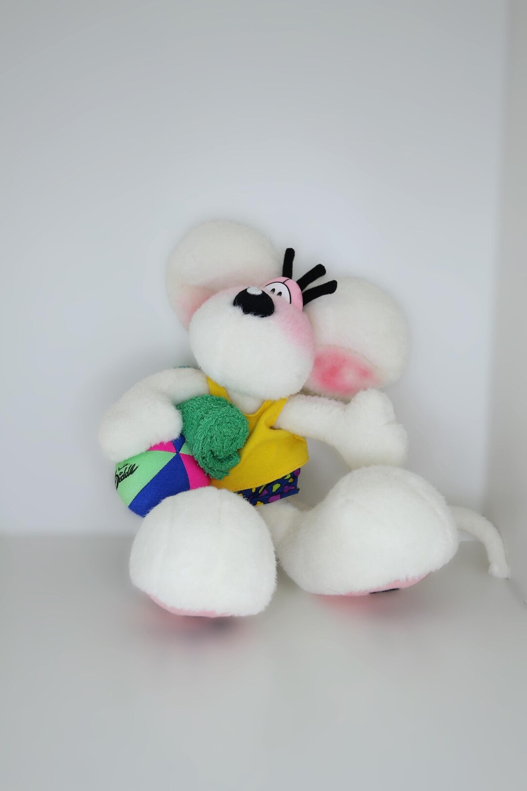 Diddl Plushie - Vintage Stuffed Animal Toy - 12'inch Tall White Mouse ...