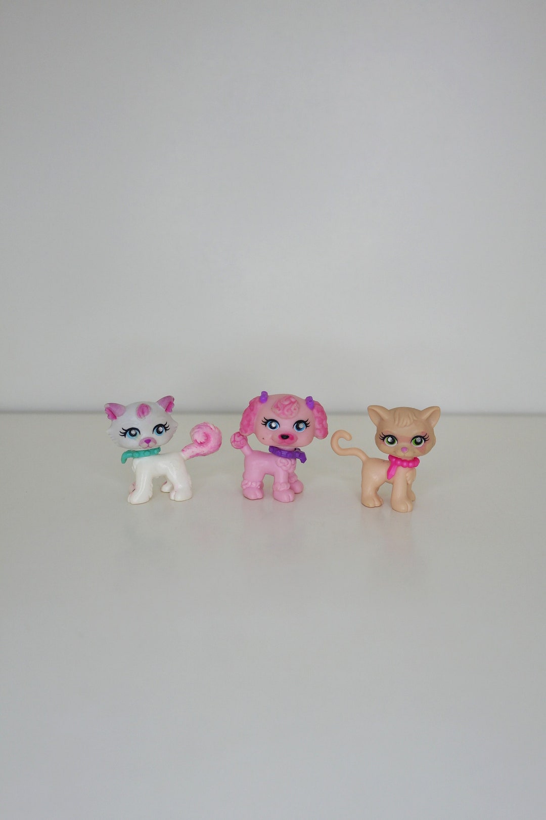 Set of Three Polly Pocket Pets White Cat 55, Dog 54 and Cat 97 Mattel ...