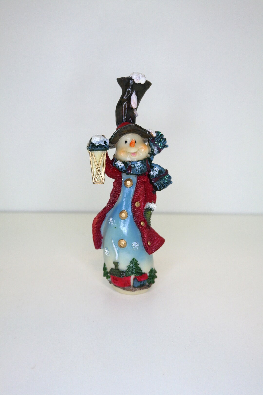 Ceramic Snowman Figurine - Christmas Ornament 6' - Winter Holiday ...