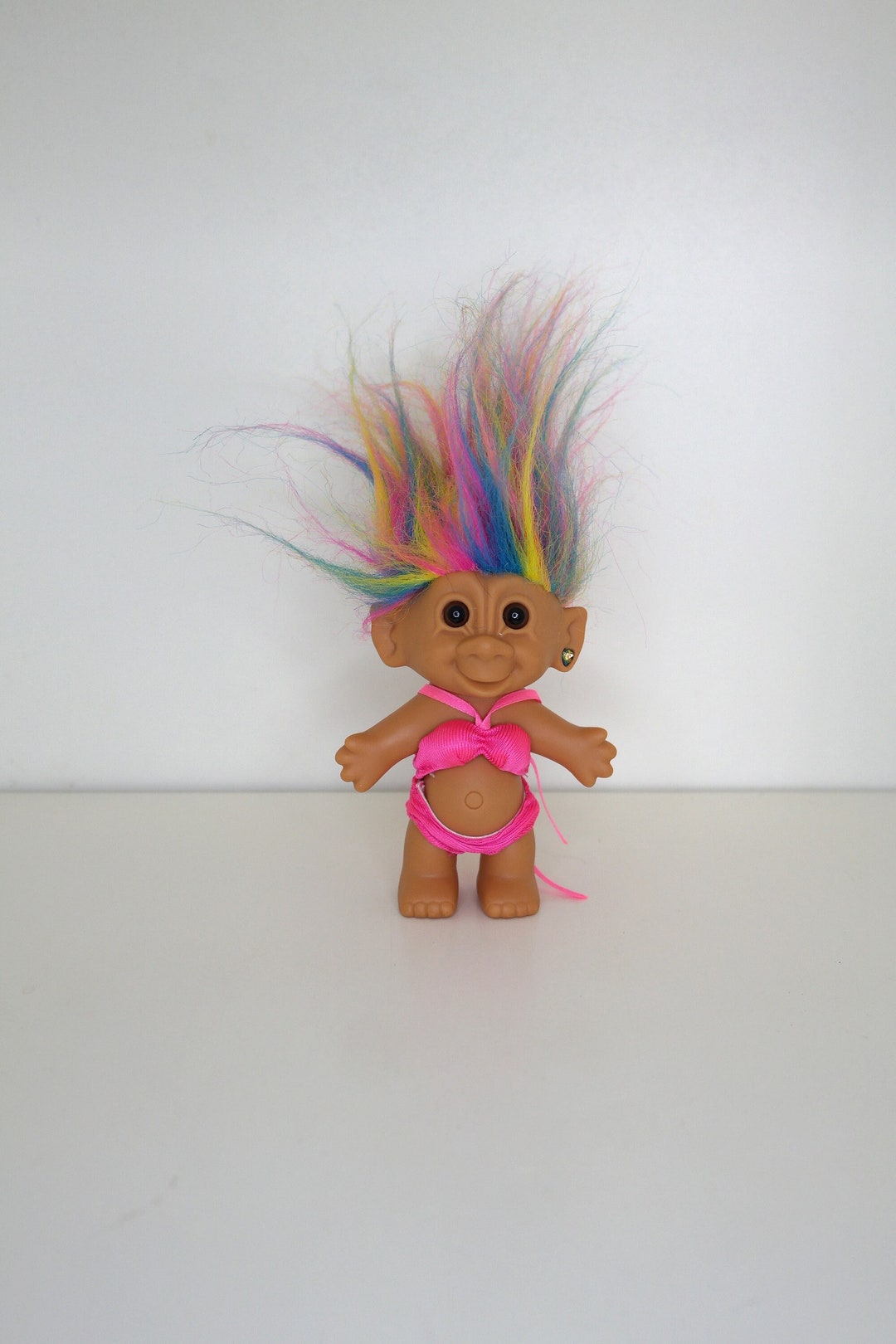 Vintage Bright of America Troll - Rainbow Hair - Pink Bikini - Heart ...