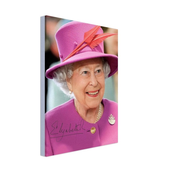 Queen Elizabeth II Signature Canvas - Etsy