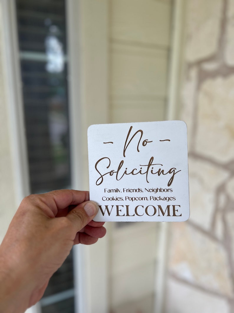 No Soliciting, Customizable Door Sign, Laser Engraved, 3 Sizes - Etsy