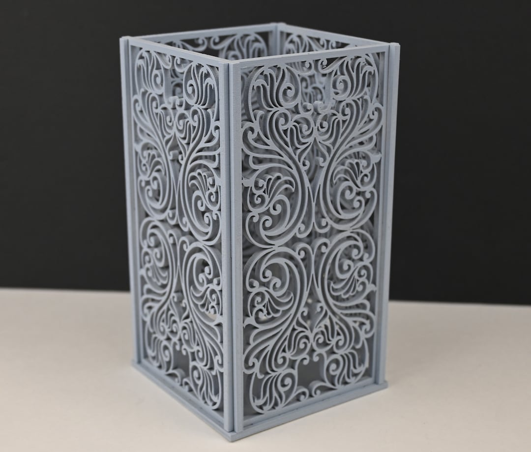 Wood Lantern Kit, Scroll Design Lantern, LED Tea Candle Included, Laser ...