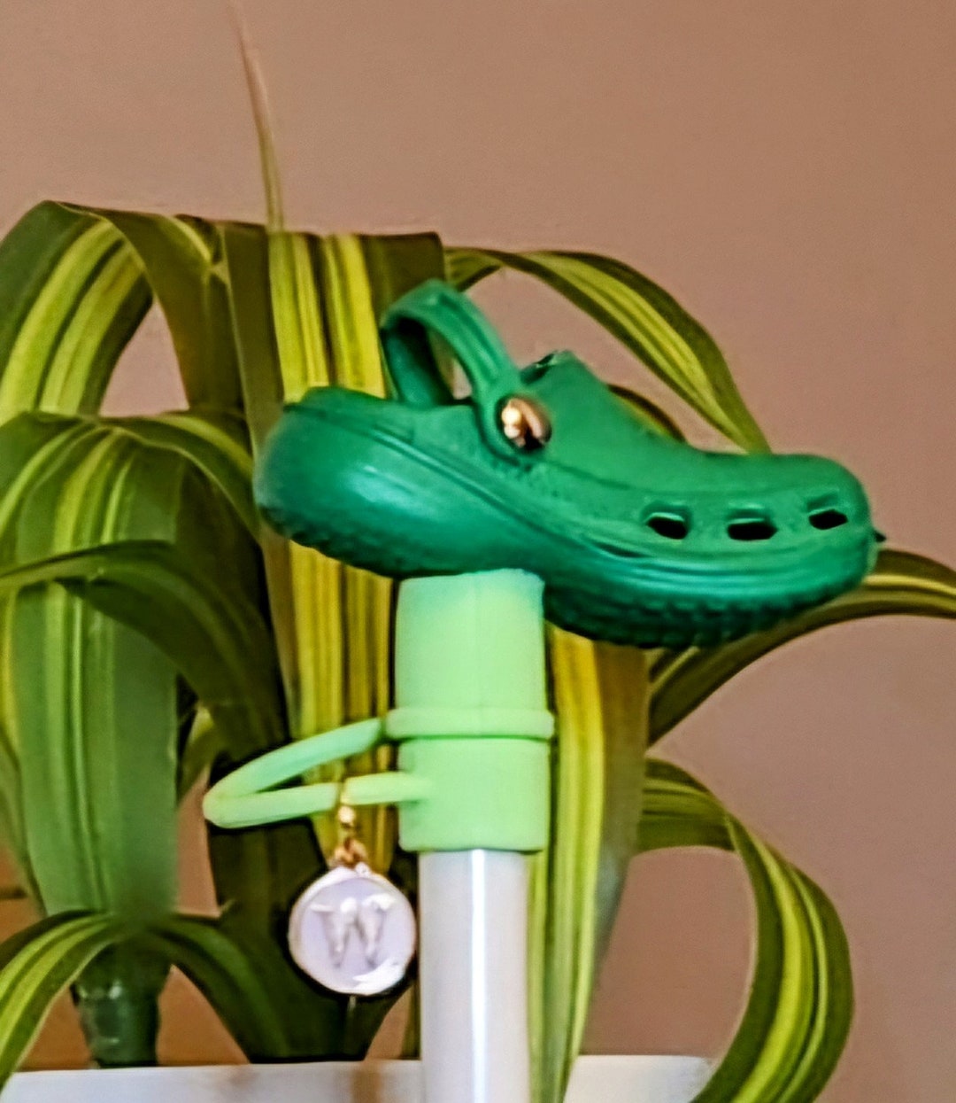 Green Crocs-type Shoe Initial Straw Topper for Stanley, Simple Modern ...
