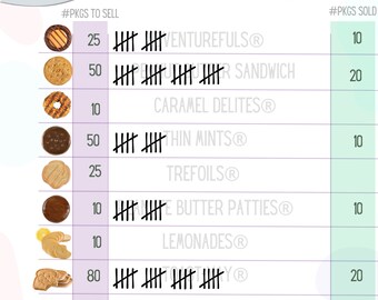 Little Brownie Baker Girl Scout Cookie Booth Tally Cookies Count Sheet ...