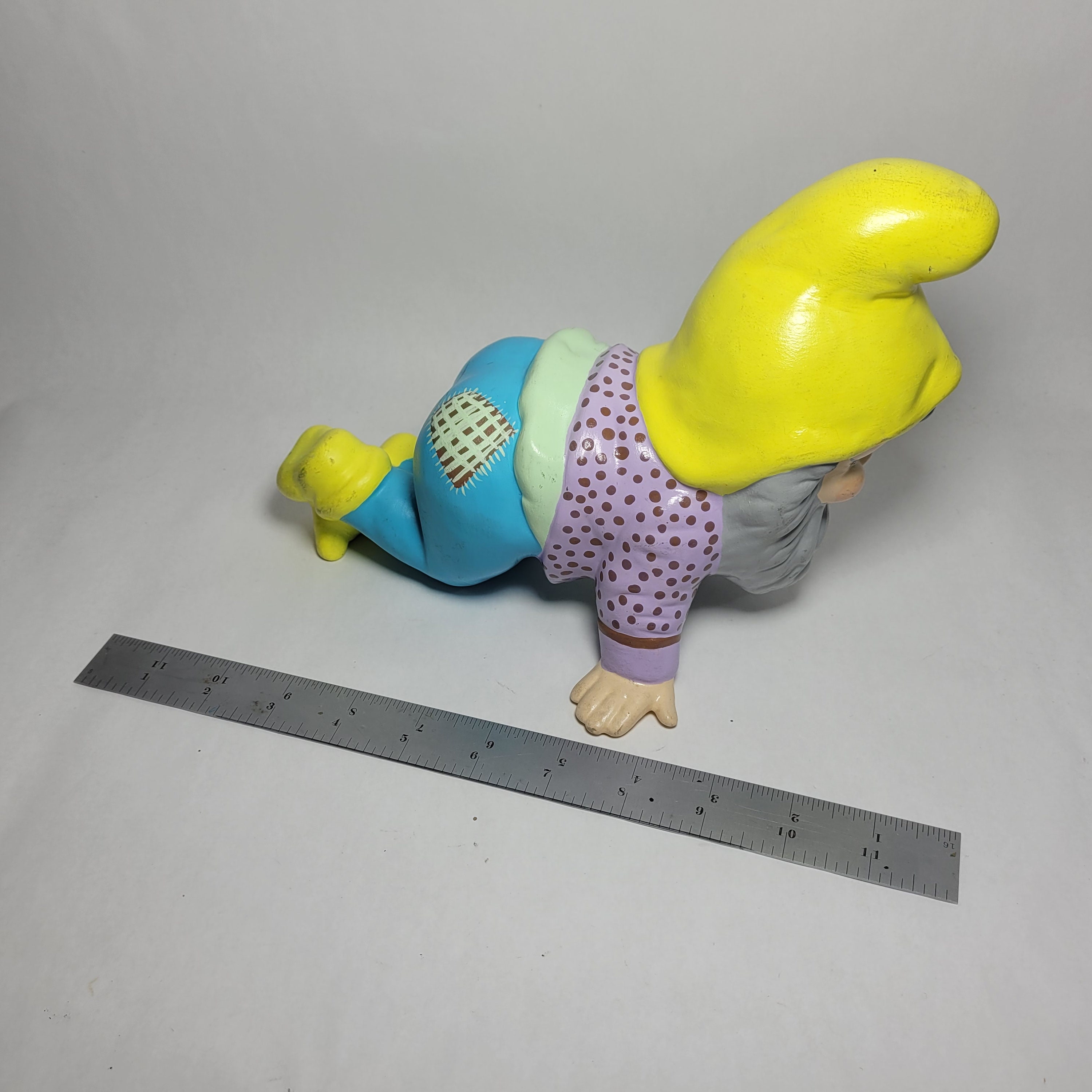 Garden Gnome Hand Painted Ceramic Crawling on the Ground - Etsy