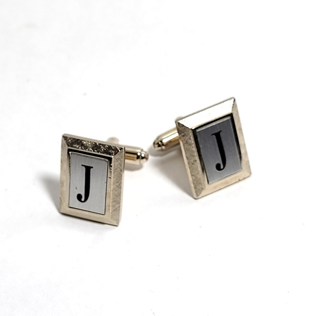 J Monogram Initial Letter SHIELDS Vintage Cuff Links JJ - Etsy