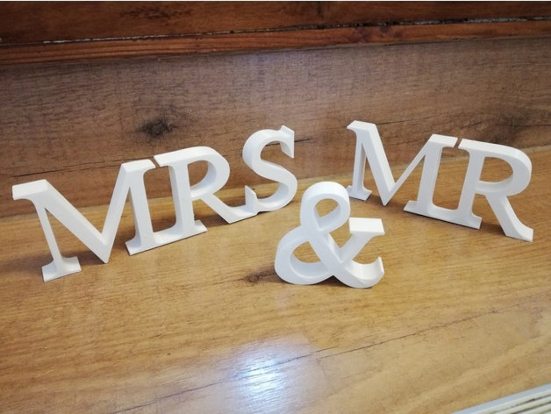 Mr & Mrs Wedding Letters Decoration - Etsy