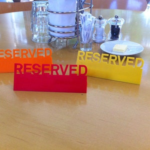 Table Reserved Sign - Etsy